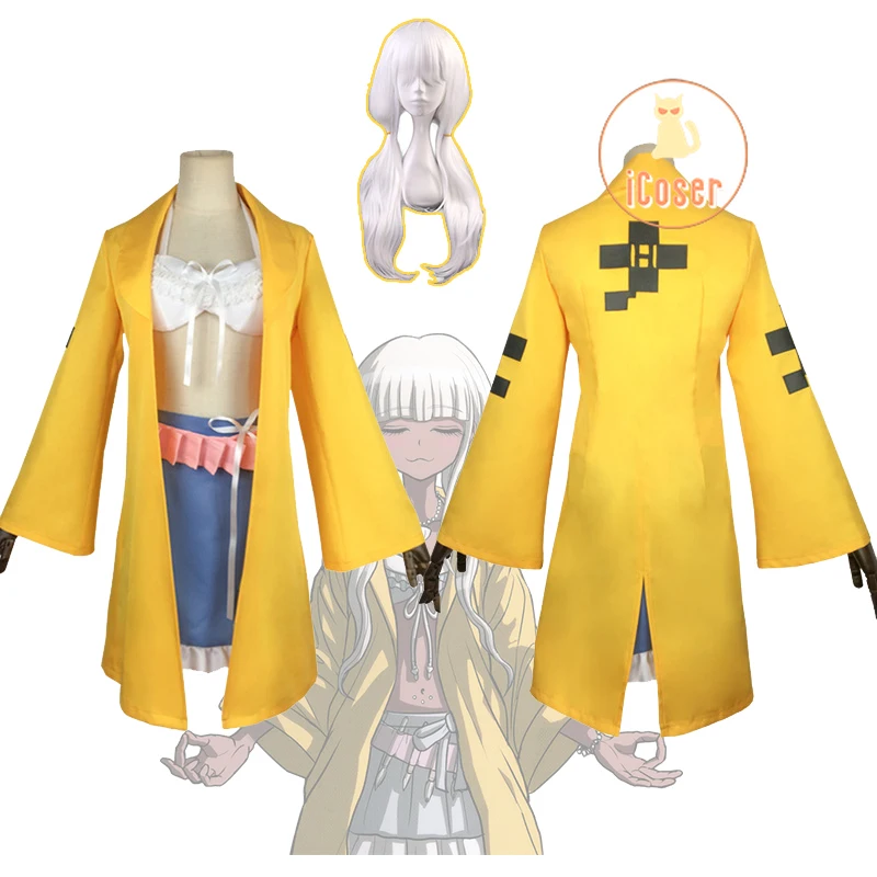 Anime Danganronpa V3 Angie Yonaga Cosplay Costume White Bikini Top Blue ...