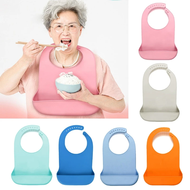 1-Pc-Waterproof-Adult-Mealtime-Anti-oil-Silicone-Bib-Protector ...