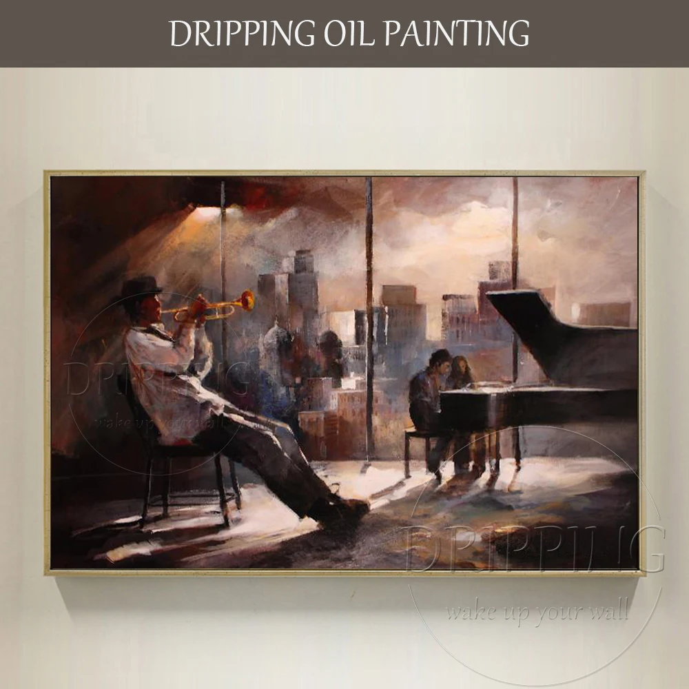 Hand-Painted-Special-Landscape-in-Building-Abstract-Concert-Oil ...