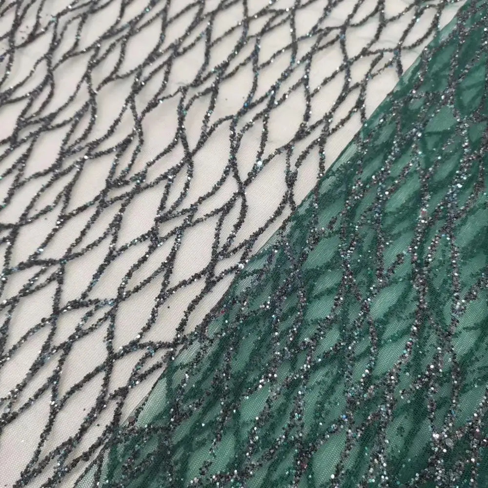 JOY-31001-latest-style-greencolor-glitter-lace-fabric-best-quality ...