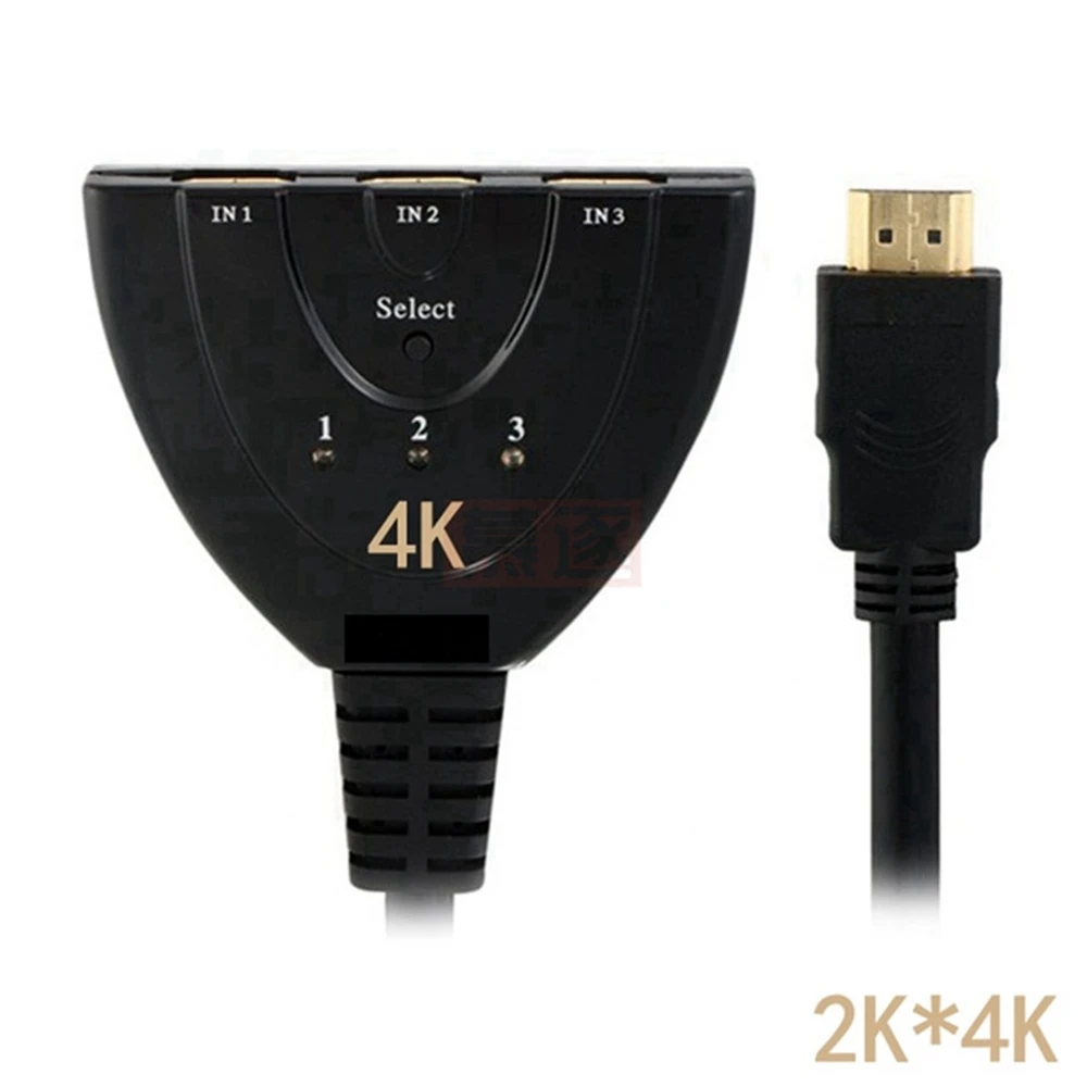 4K*2K Mini 3 Port HD-compatible Switch Switcher HD Splitter 3 in 1 out ...