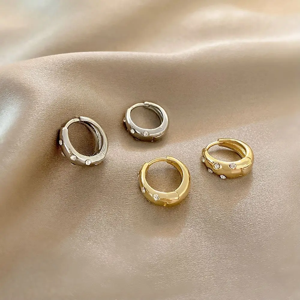 Korean Style Simple Ear Buckle Personality Temperament Diamond Earrings ...