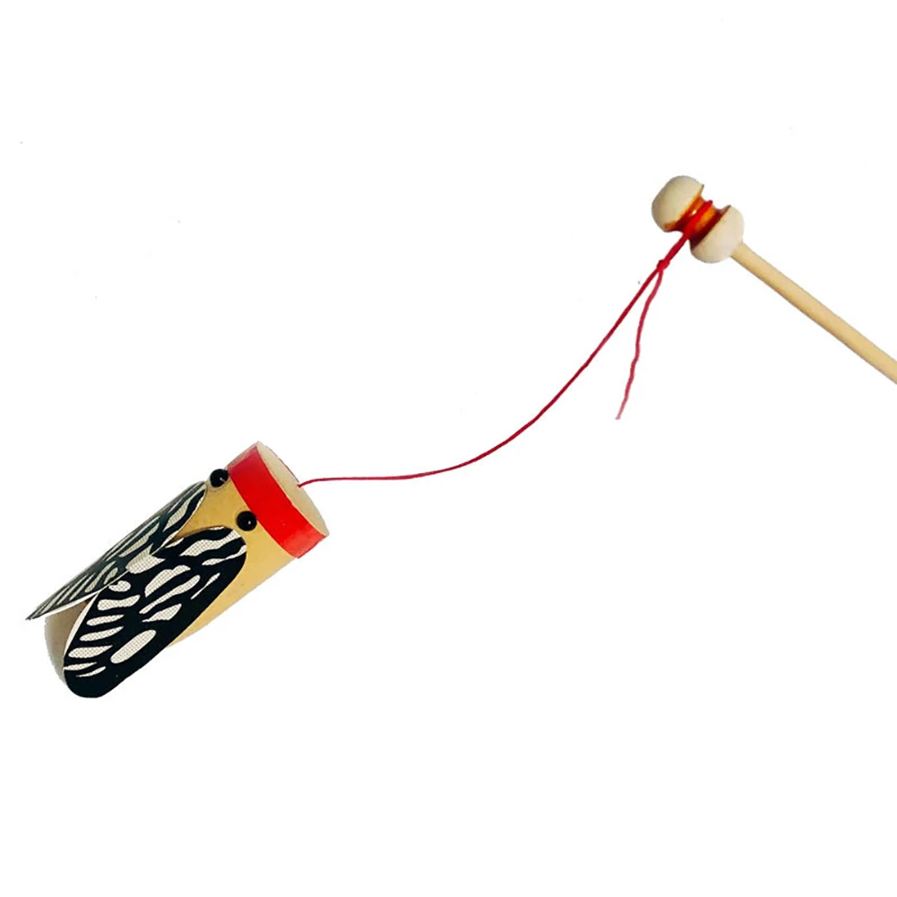 Kids Cicada Model Toys Wooden Rod Shaking Cicada Sound Transmission DIY ...