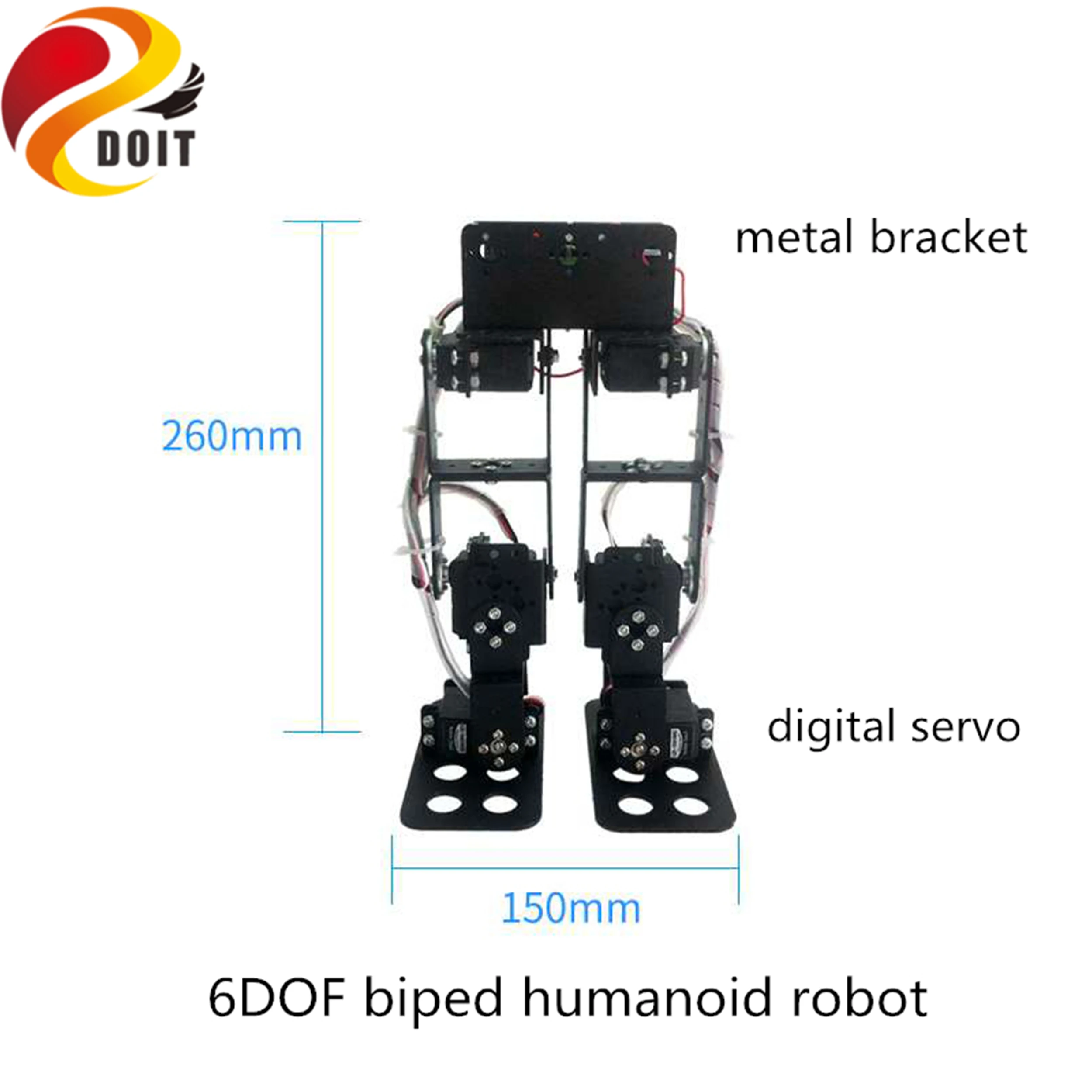 6DOF 스마트 휴머노이드 로봇 Biped 워킹 로봇, 높은 Troque 메탈 기어 디지털 서보 풀 메탈 브래킷 높은 안정성 ...