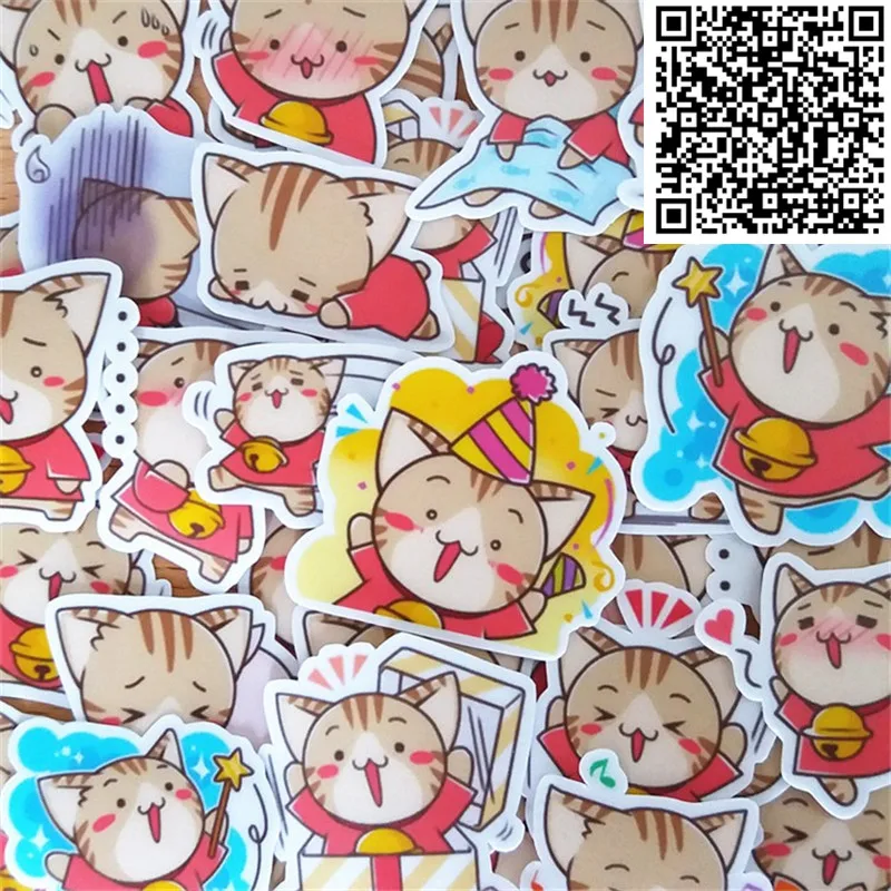 40 pcs Mixed Cartoon magic cat Sticker for DIY Luggage Laptop ...