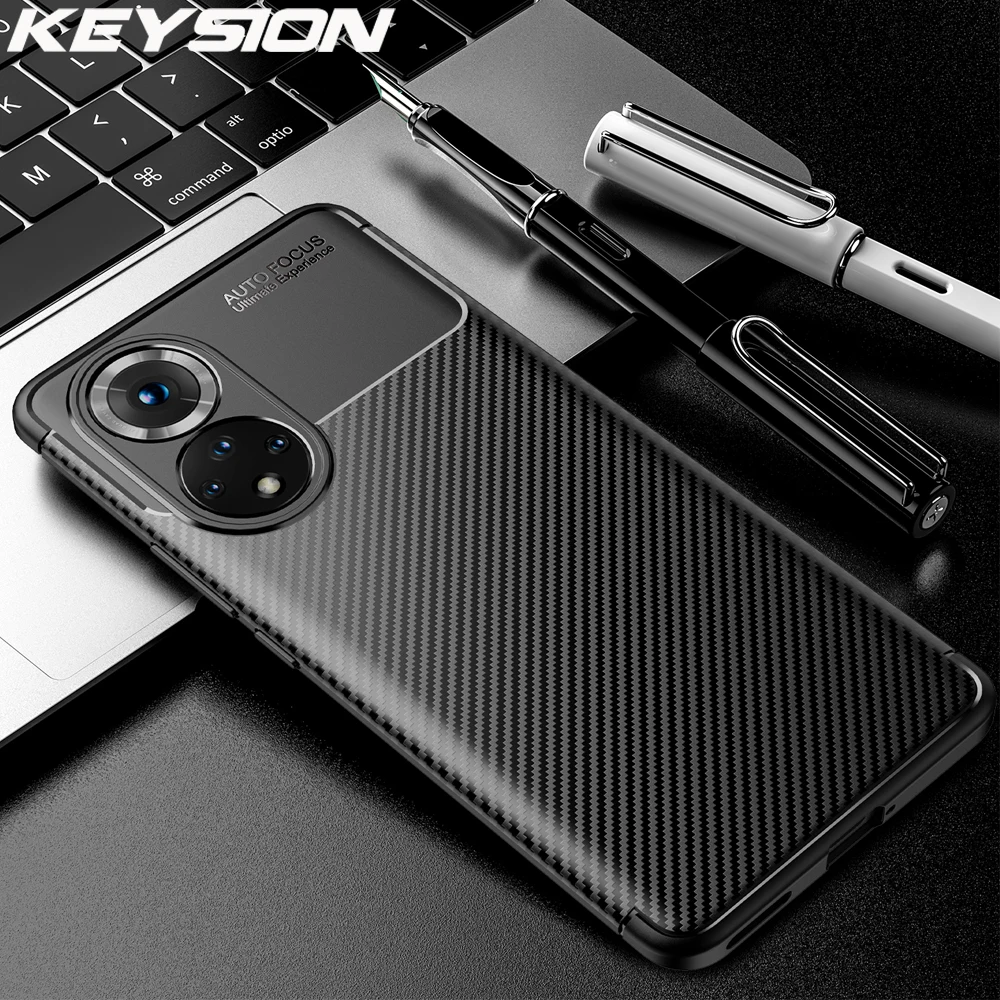 KEYSION Shockproof Case For Honor 50 Lite 50 Pro View 40 Carbon Fiber ...