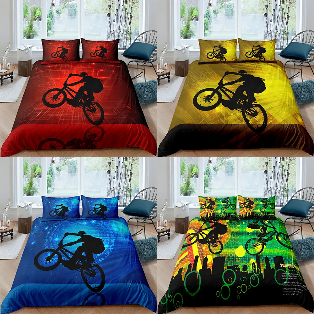 Home-Textiles-Luxury-3D-Mountain-Bike-Duvet-Cover-Set-Pillowcase-Kids ...