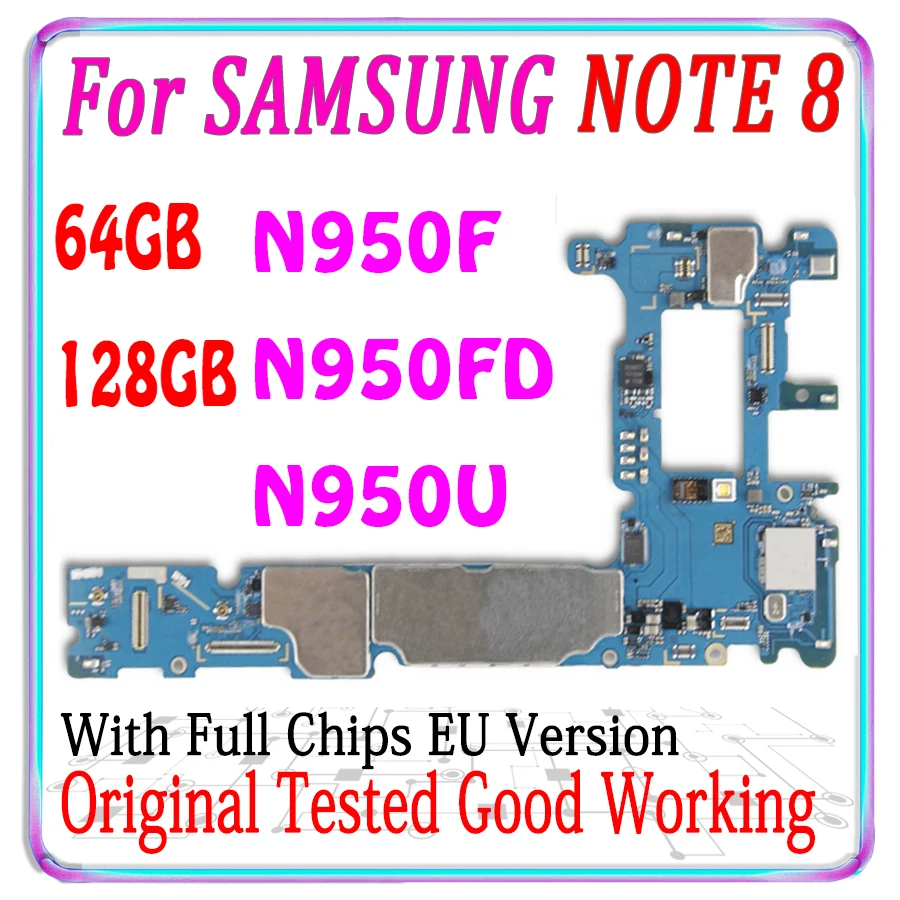 Original-Motherboard-For-Samsung-Galaxy-Note-8-N950FD-N950F-N950U-64GB ...
