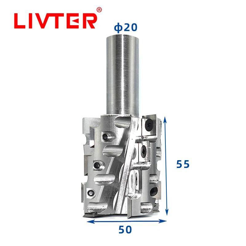 LIVTER 50mm customized replaceable carbide inserts woodworking spiral ...