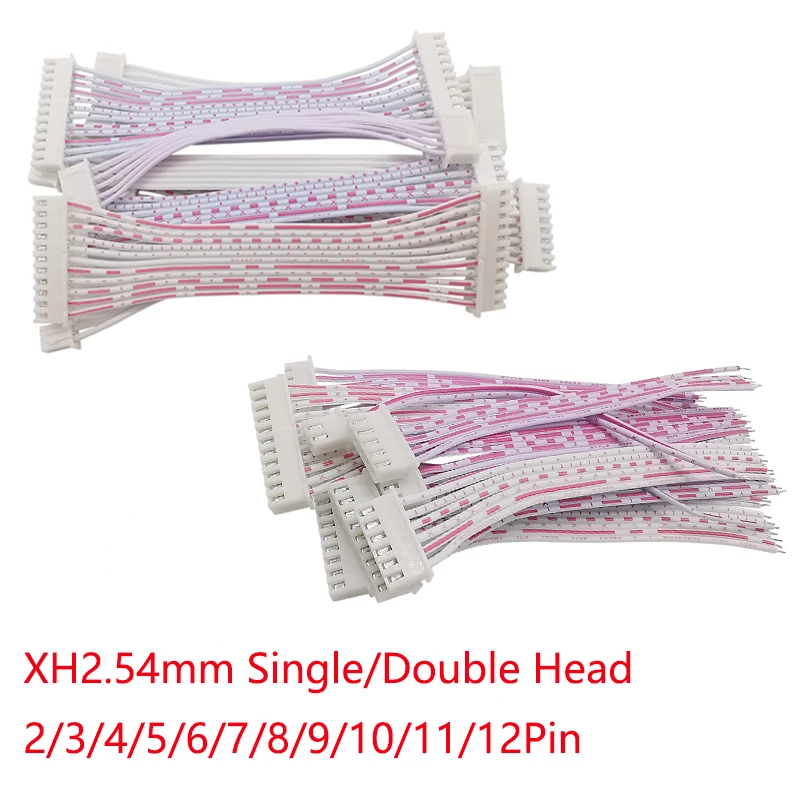 5pcs Xh 2.54mm Xh2.54 Female Terminals Plug With Cable Wire Connector Single/double Head Jst 2. ...