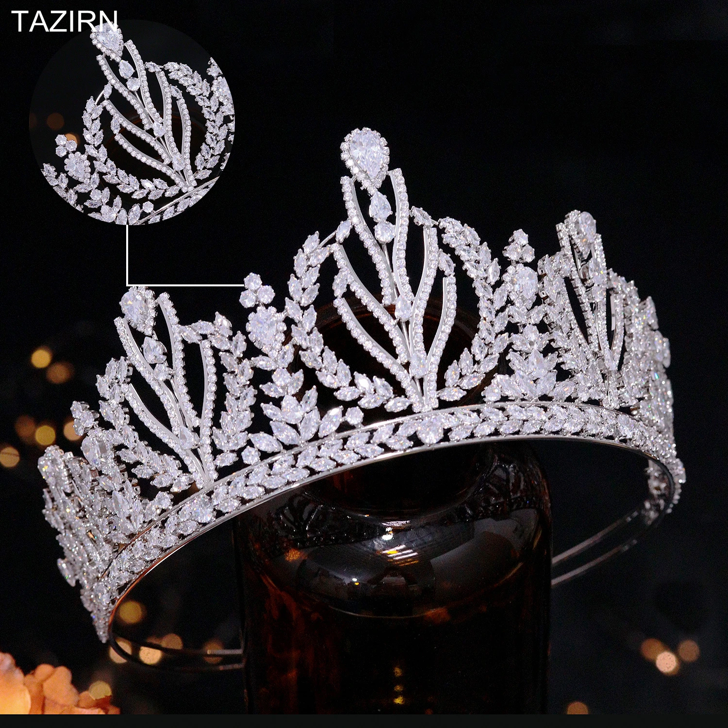 アウトレット限定商品 Jorsnovs Luxury Cubic Zirconia Saudi Arabia Big Tiaras CZ ...