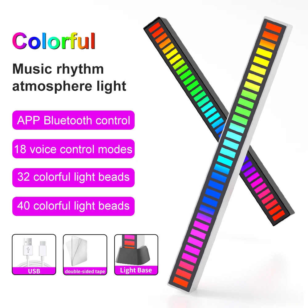 Rgb Led Strip Light Music Sound Control Pickup Rhythm Backlight ...
