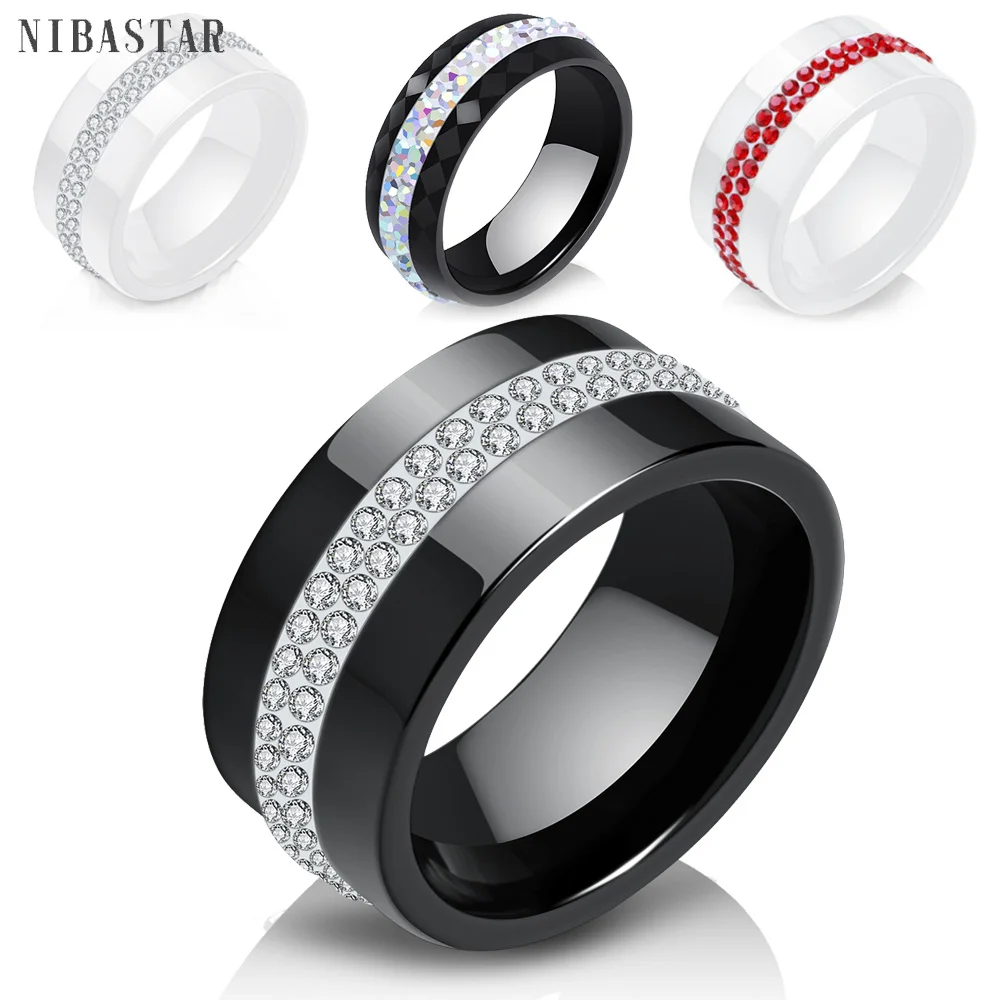 Black Zirconia Womens Ceramic Ring | Black Ceramic Engagement Rings ...