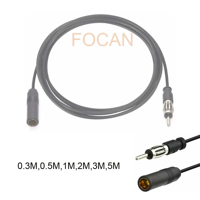 Focan Car Radio Stereo Plug Cable 0.3m,0.5m,1m,2m 3 Meters Long Male To ...