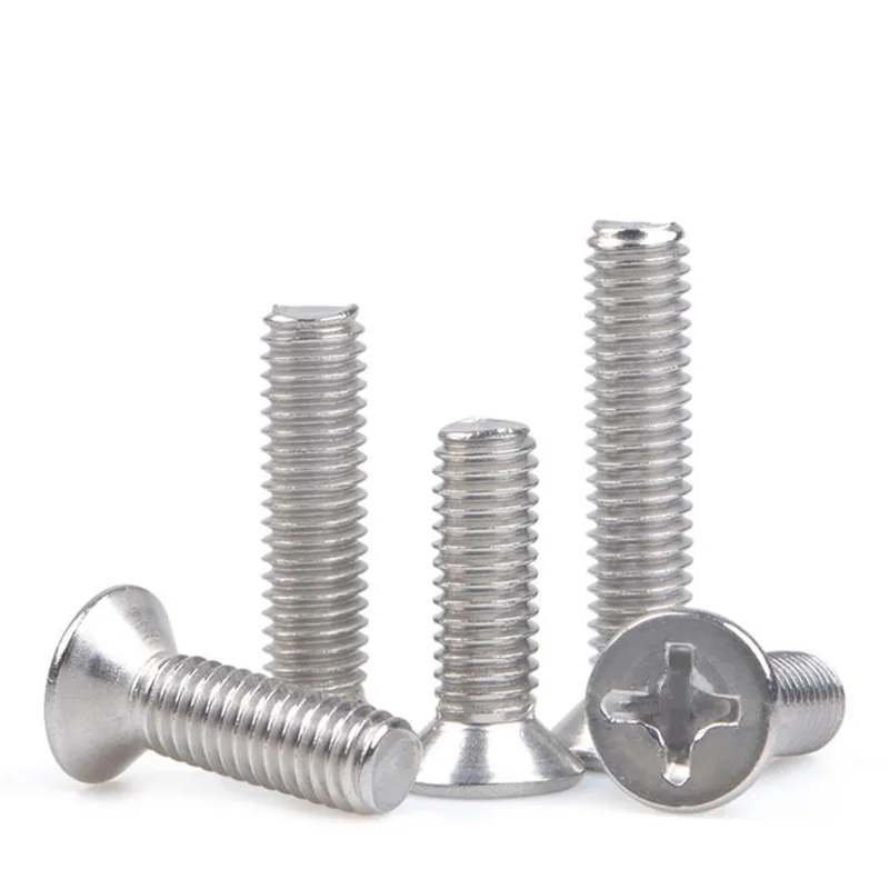 VIS,M3 50PCS-18mm--Vis cruciformes à tête plate en acier inoxydable, 304 pièces, M2 M2.5 M3 M3.5 ...