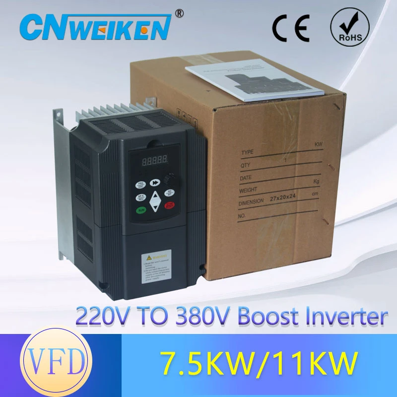 VFD11kw V/F Inverter 220V Single Phase Input to 3 Phase 380V Output ...