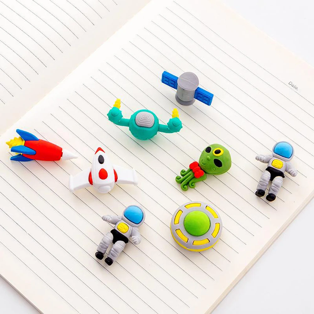 Kawaii Boy Flying Saucer/Alien/Spaceship Shape Stationery Rubber Eraser ...
