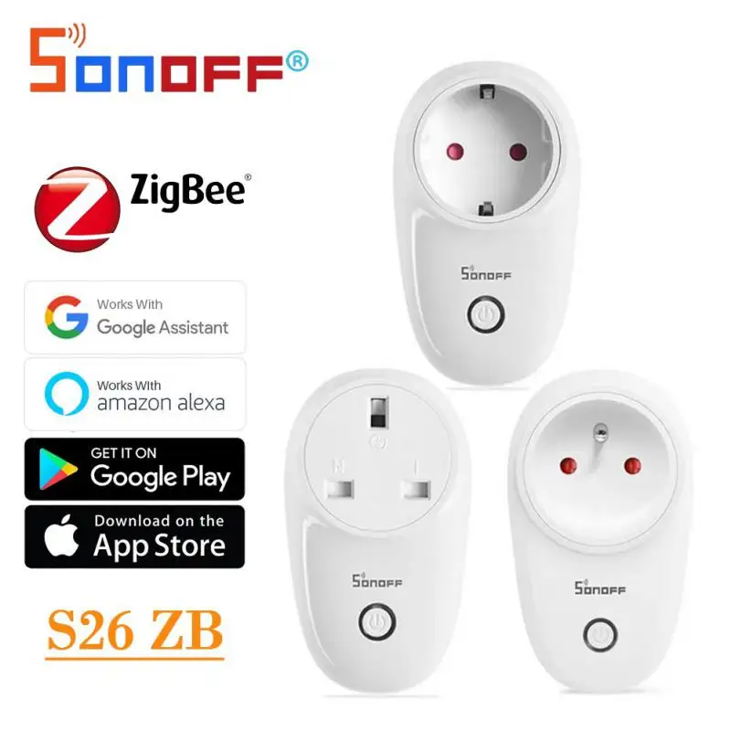 Sonoff S26 R2 Zigbee Smart Plug 16A Wireless Outlet EU/ FR/ UK Power ...