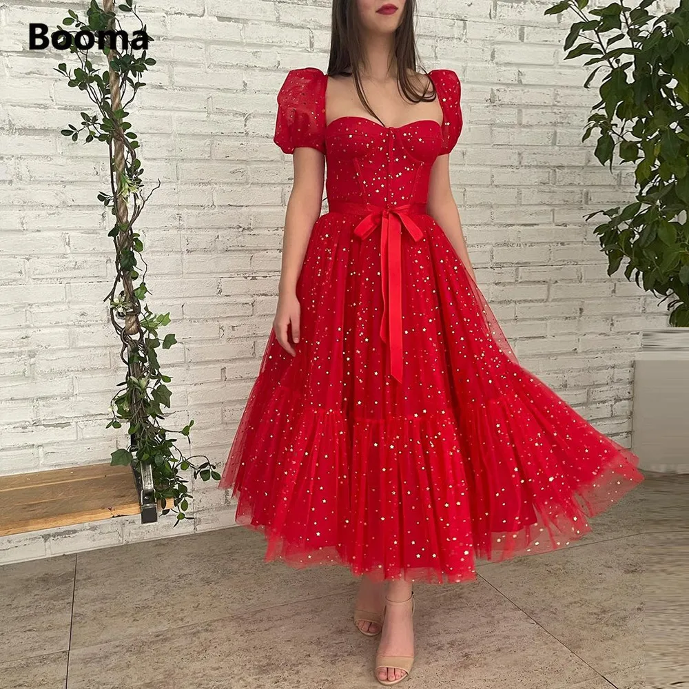 Tulle Prom Dress Tea Length | Red Tulle Short Dress Prom | Prom Dress ...