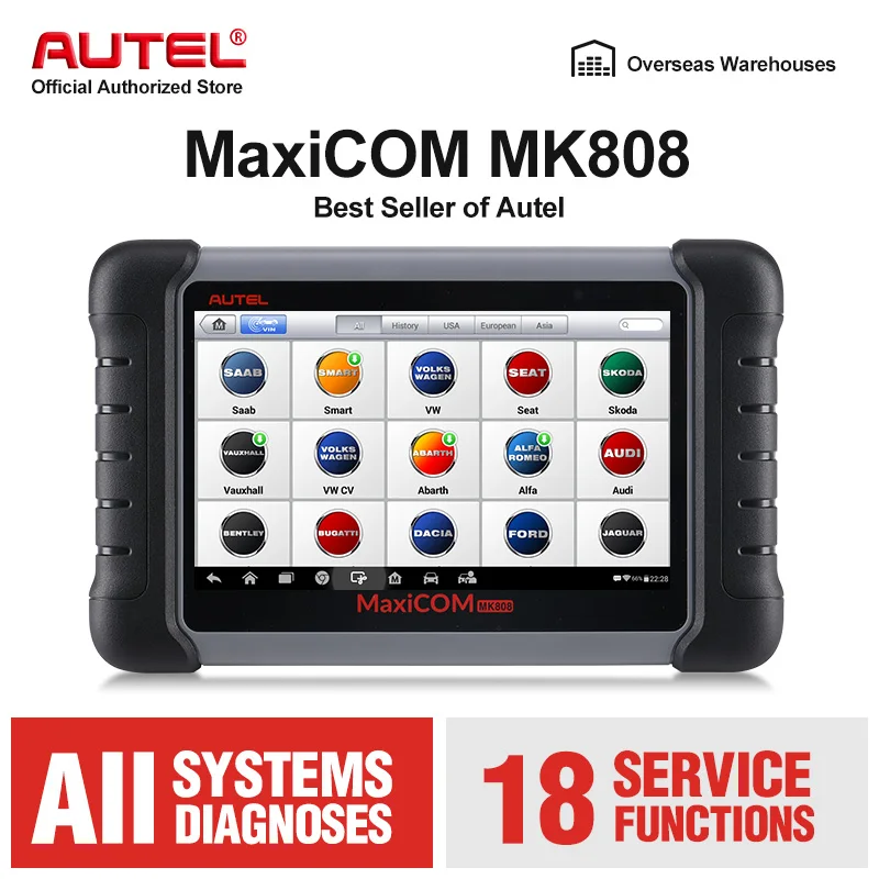 Autel MaxiCom MK808 Automotive Diagnostic Scan Scanner Car Engine ...