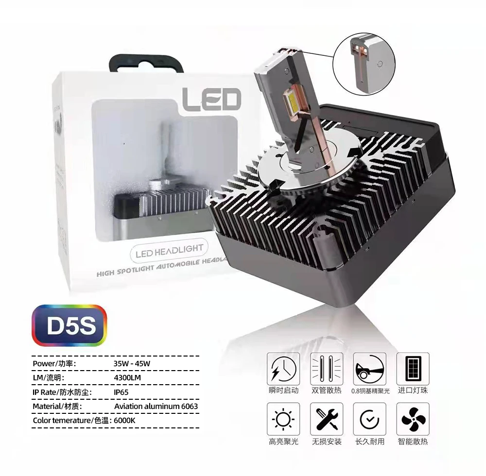 2PCS D1S D3S Led Headlight 30W 4300Lm D2S D4S Car Lights Super Bright ...
