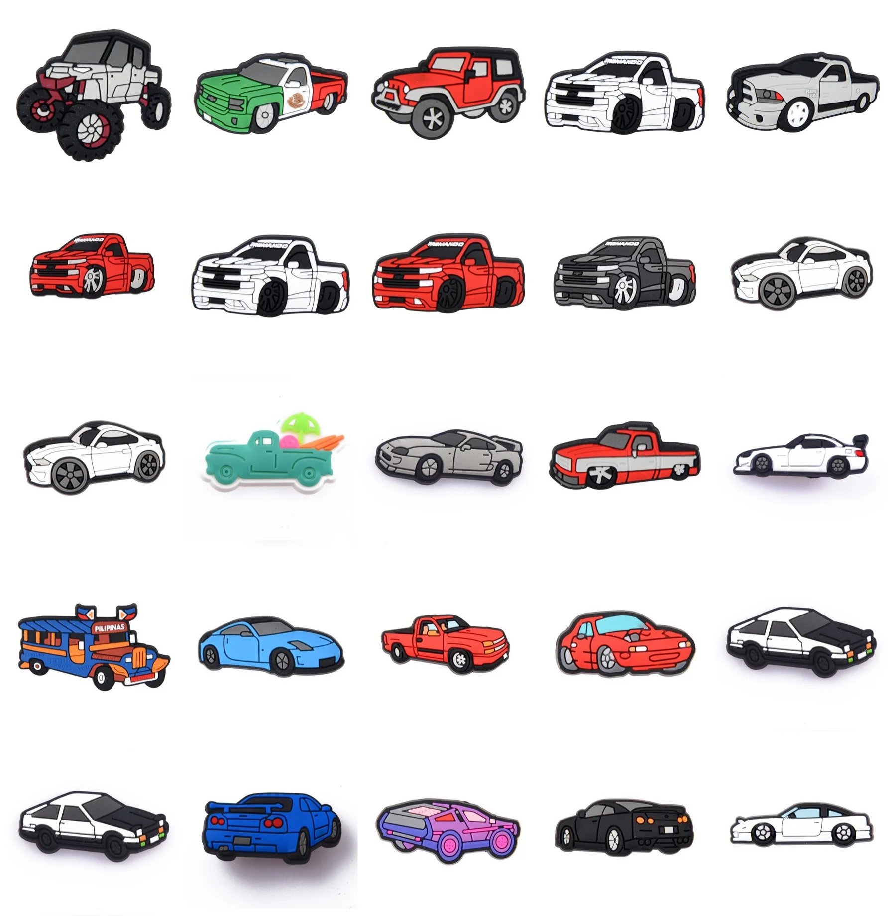 Racing-Car-Croc-Charms-Cartoon-Accessories-PVC-Shoe-Decoration-For ...