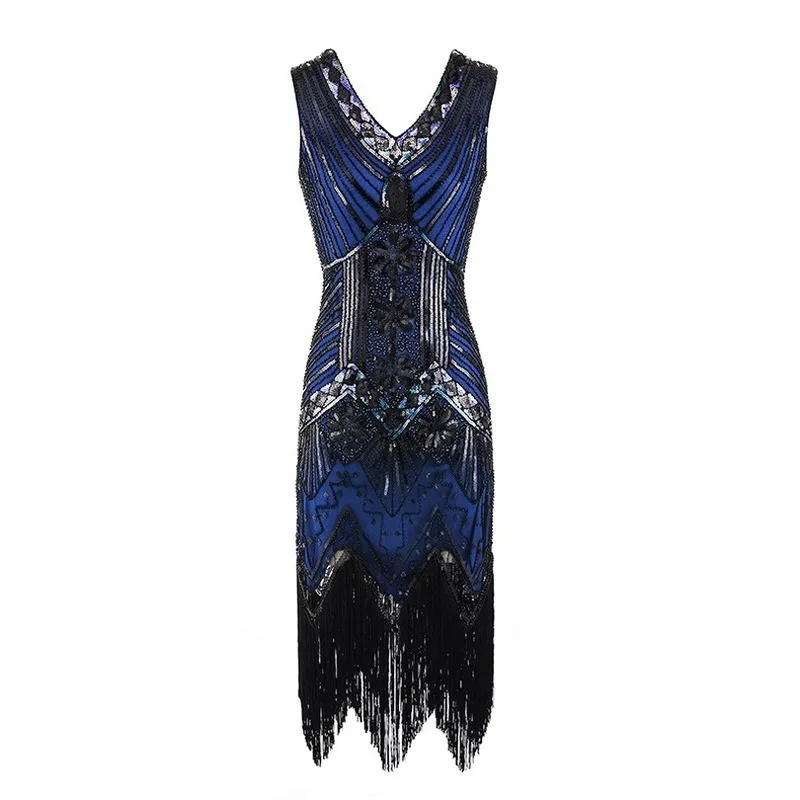 Vestido Flapper Vintage de talla grande para mujer, vestido Flapper de ...
