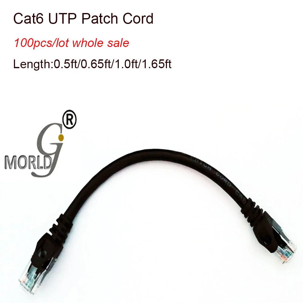 Wholesale Price 100 Pcs/lot Cat6 Utp Round Cable 0.5ft/ 0.65ft/1ft/1 ...