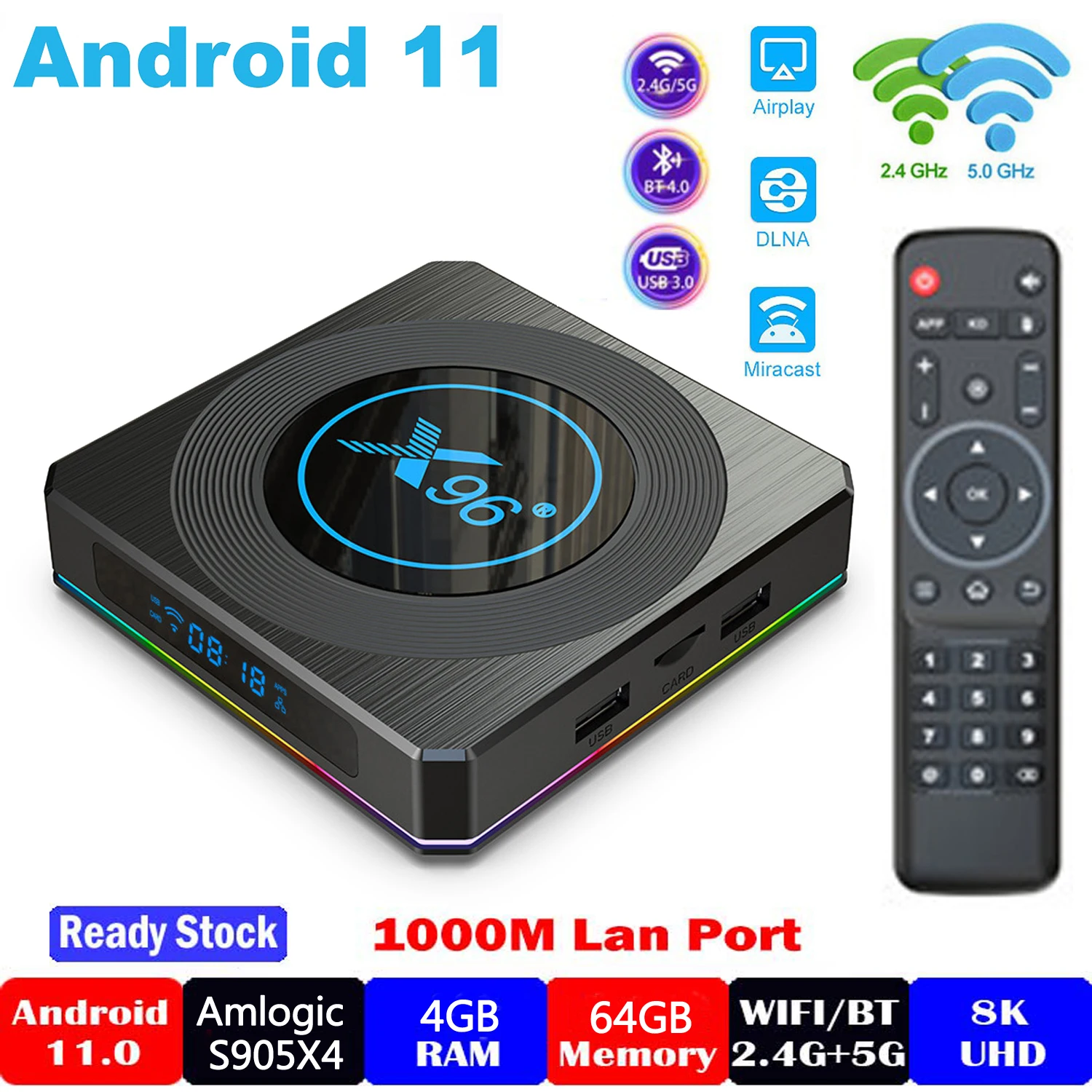 Mini Smart TV Box Android 11 Amlogic S905W2 Quad Core 4GB 64GB 32GB 2.4G 5G Wifi 100M 4K 60fps ...