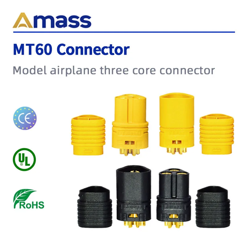 Generic Amass Mt Series Mt60 Three Pin Plug Motor Esc Socket Xt60 Upgraded Version 3 Hole