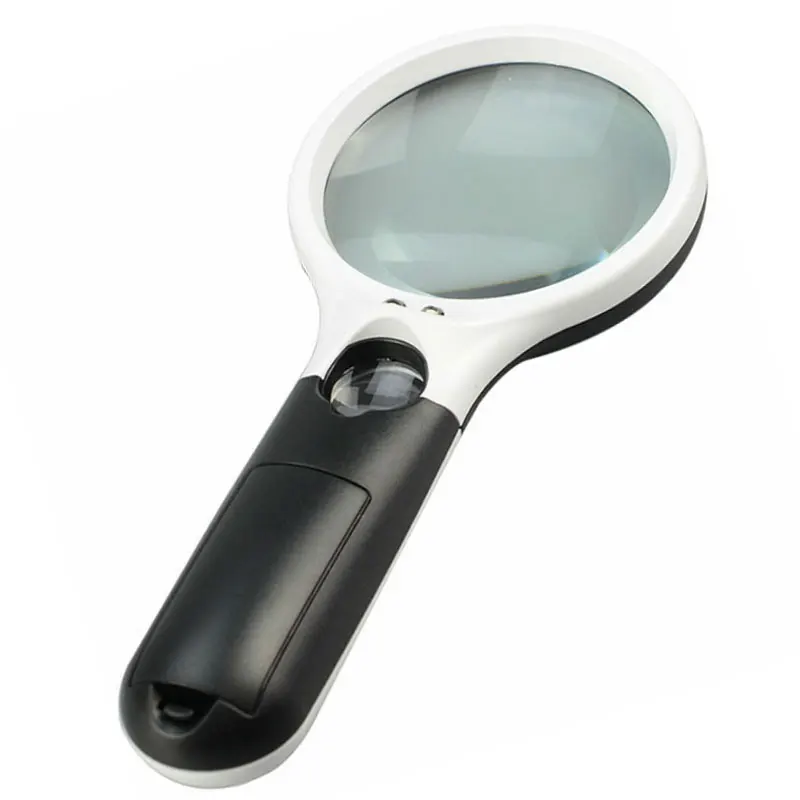45X Handheld 3 LED Illuminated Magnifying Glass