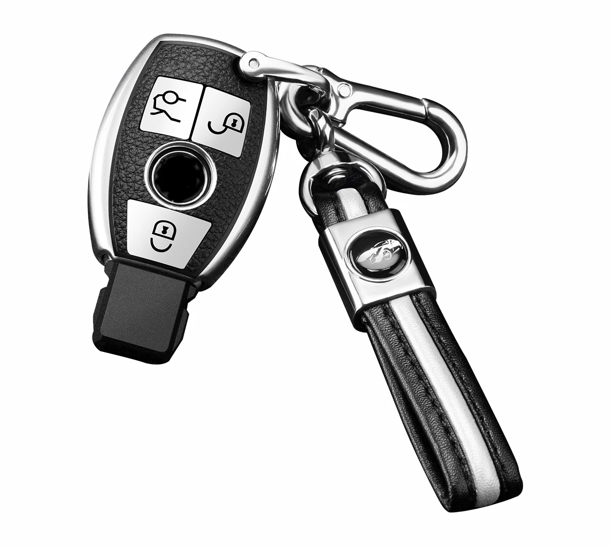 Color Tpu+leather Grain Car Key Case Cover For Mercedes Benz A B C E S ...