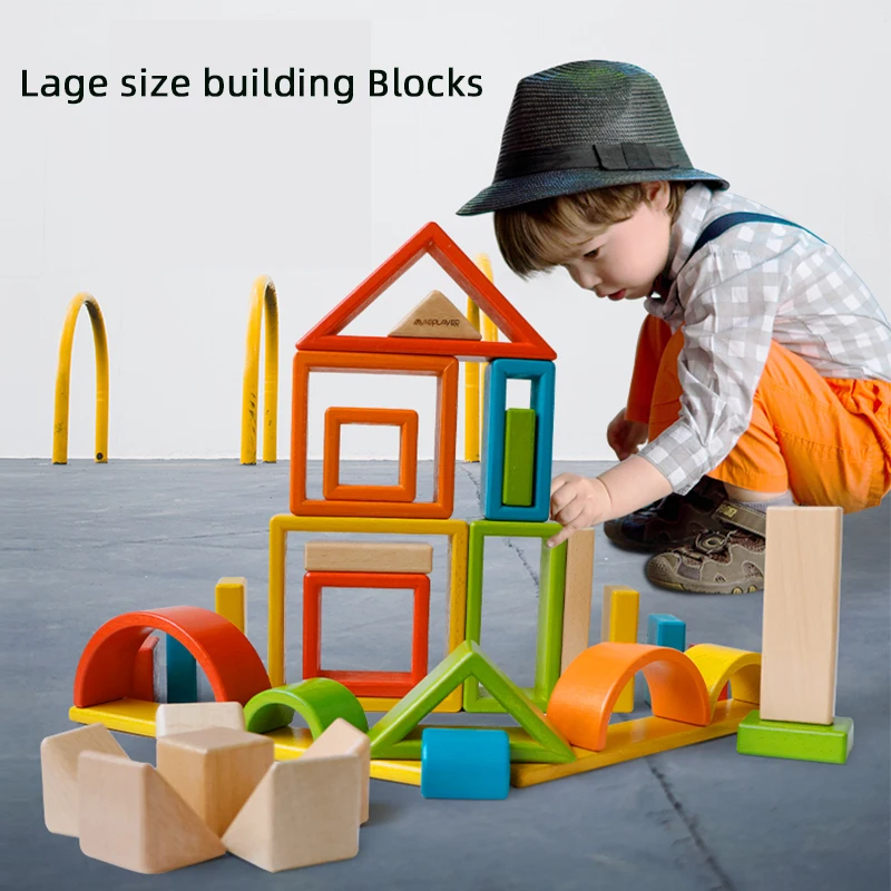 Rainbow-Wood-Assemble-Wooden-Building-Blocks-Creative-Stacking ...