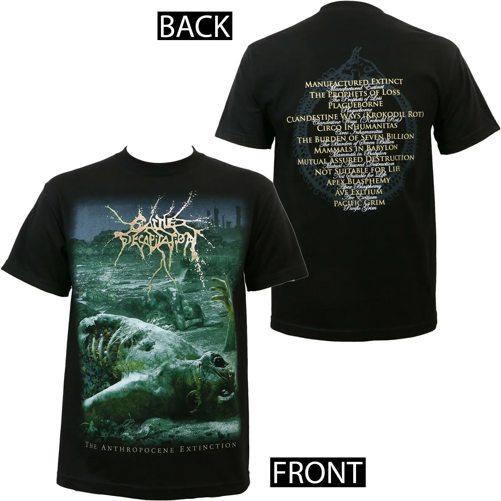 Authentic Cattle Decapitation Band Anthropocene Extinction T Shirt S ...