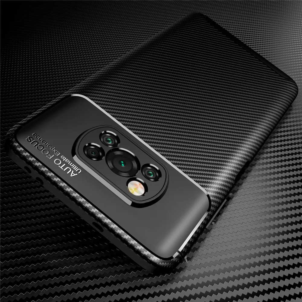 For PocoPhone X3Pro Case matte carbon fiber soft case For Xiaomi Poco X ...