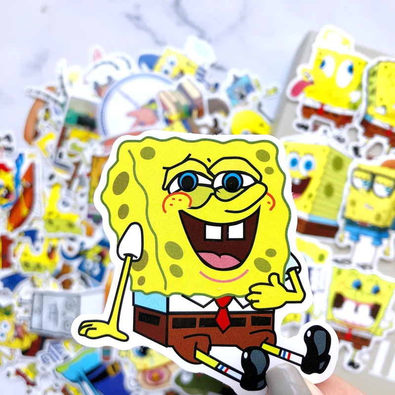 100Pcs/Pack SpongeBob Stickers Cartoon Graffiti Pegatinas For ...