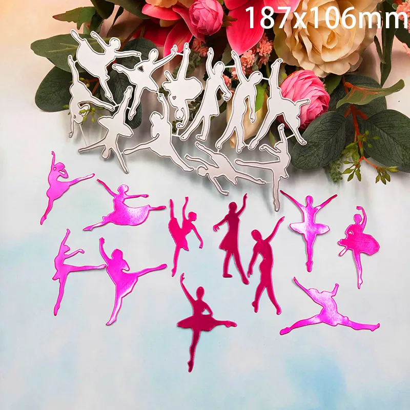 11Pcs Dance Girl Metal Cutting Dies Ballet Dancer Stencil for DIY ...
