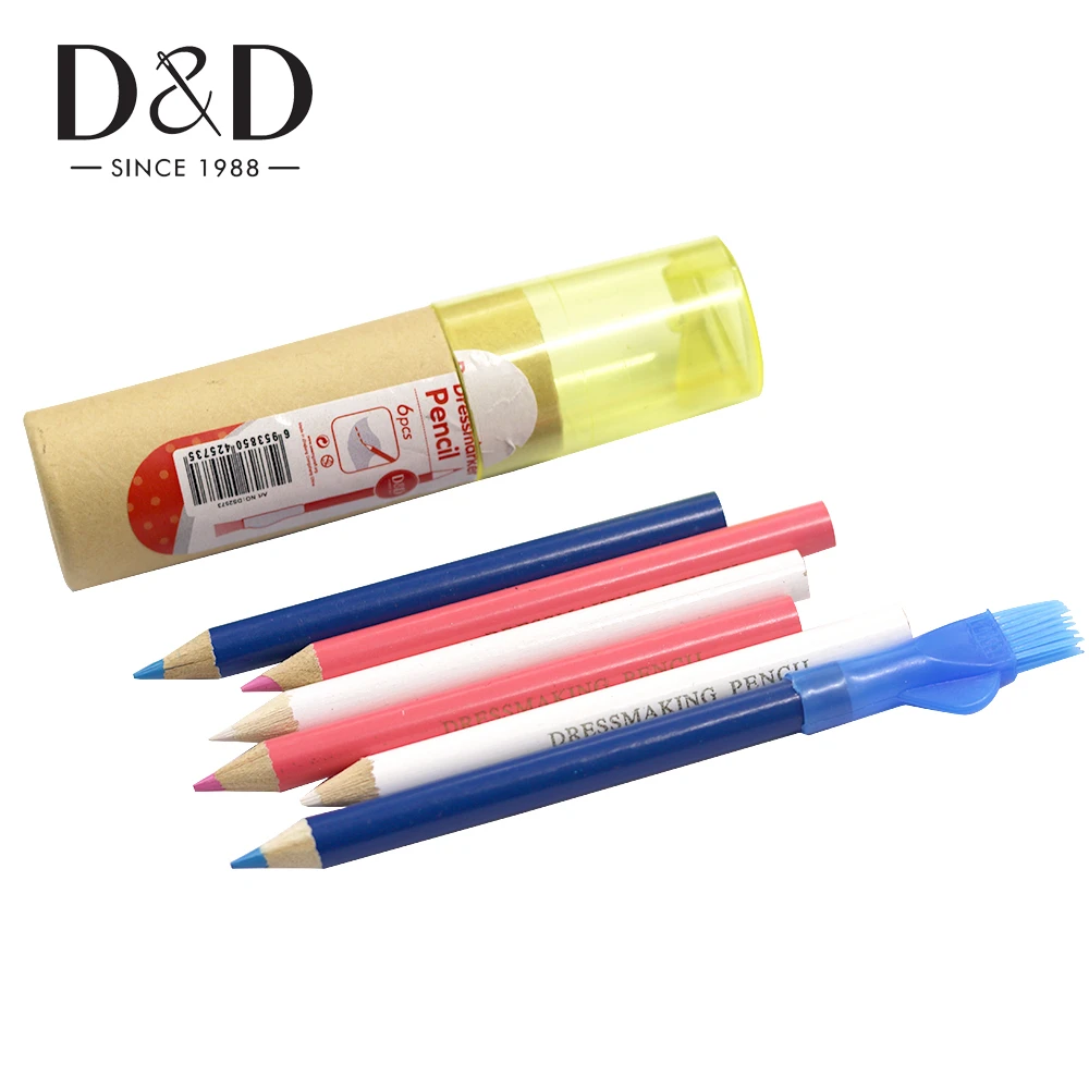 6 Buah/Set Jahit Kapur Penjahit Pensil Kain Marker Pen dengan Rautan ...