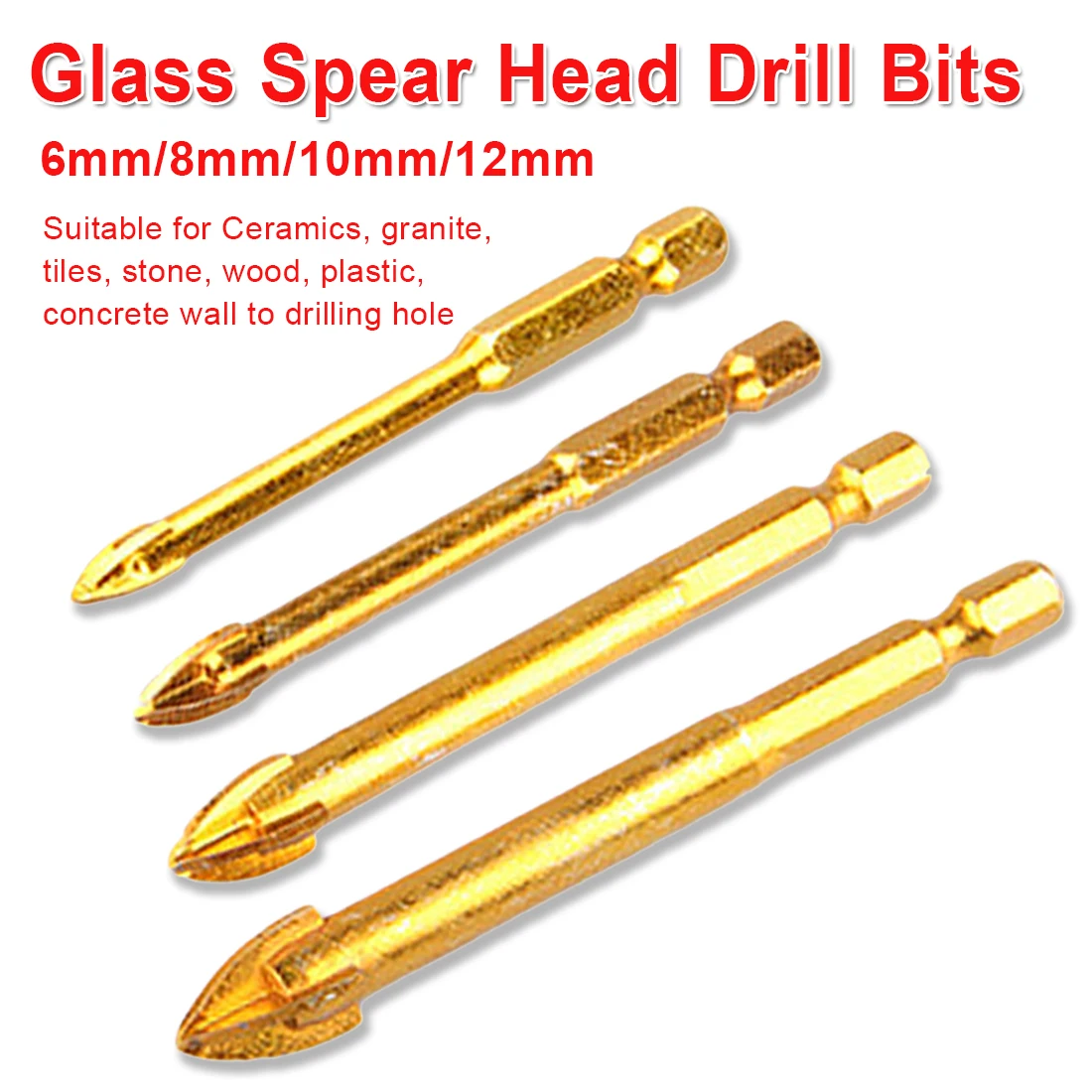 Taladro de carburo de tungsteno con punta hexagonal 1/4, punta de ...