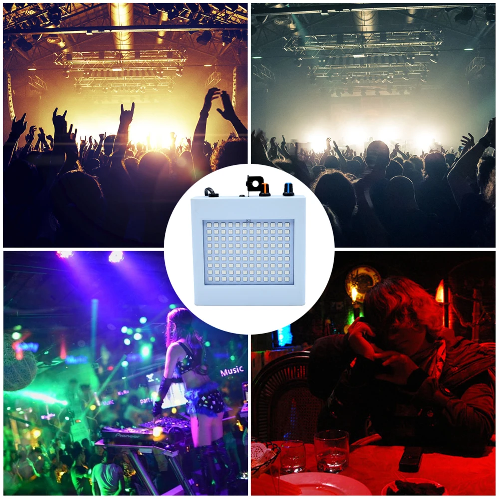 108 LED Mixed Flashing DJ Stage Lights Remote Sound Activated Disco ...