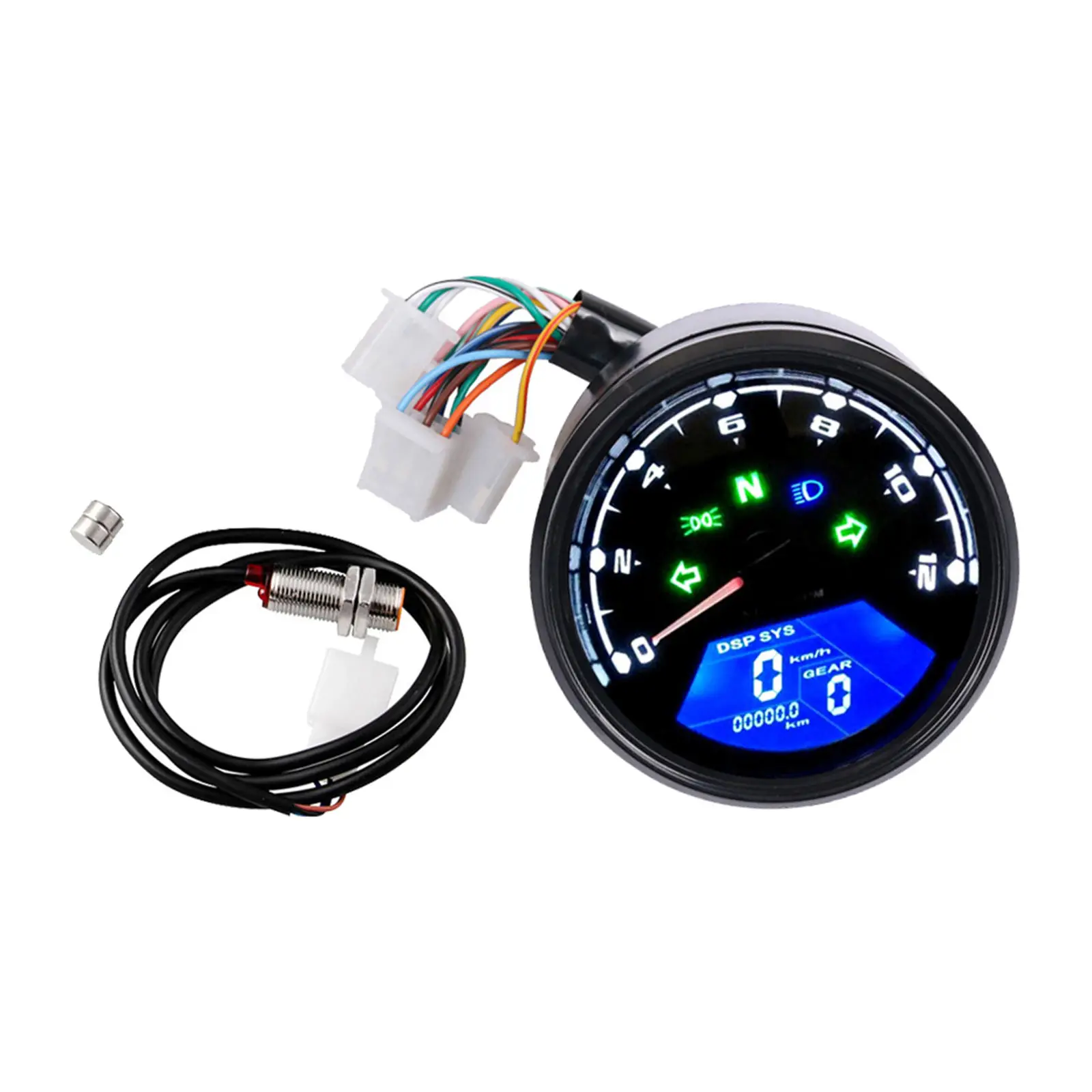 Universal Motorcycle Odometer Lcd Digital Speedometer Tachometer For 2 ...