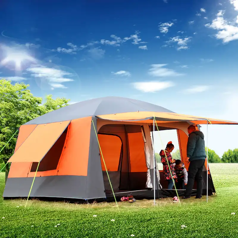 Super grande barraca de acampamento à prova dwaterproof água família 4 ...