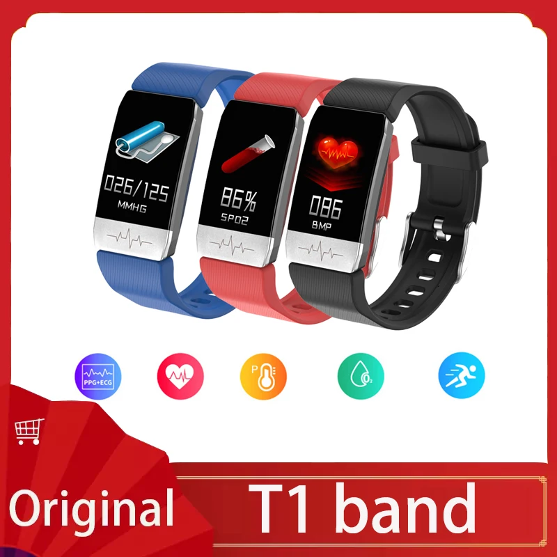 T1-Smart-Watch-Body-Temperature-ECG-Fitness-Watch-Heart-Rate-Monitor ...