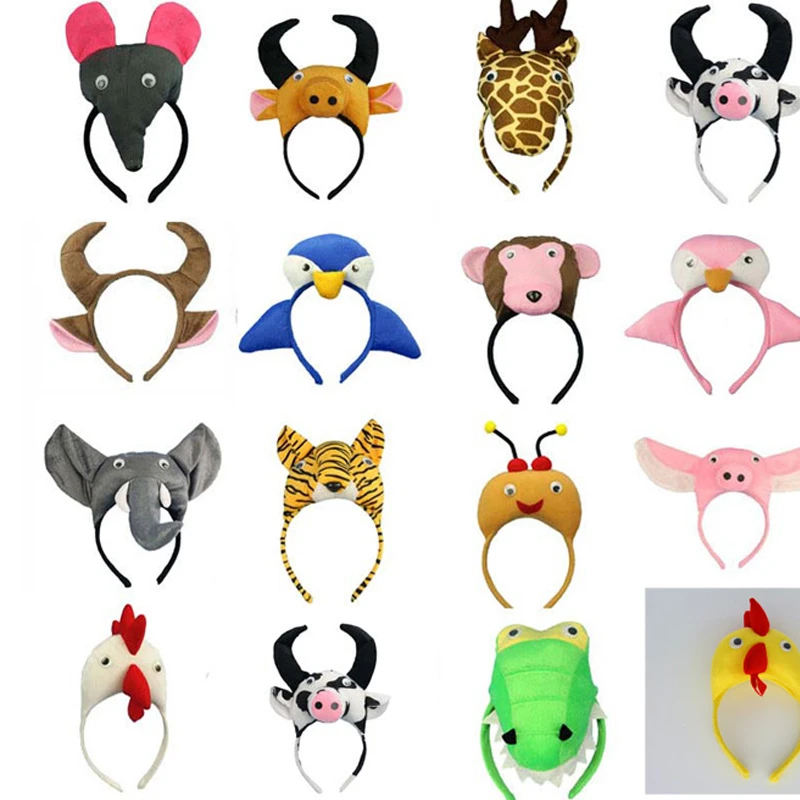 Animal Ear Headband Tie Tail Party Tiger Dog Monkey Horse Cosplay ...