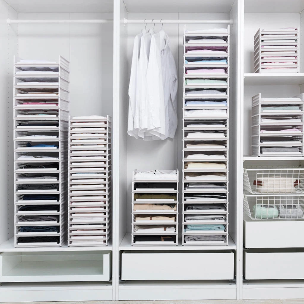 Foldable Detachable Clothes Organizer Wardrobe Partition Board Rack ...