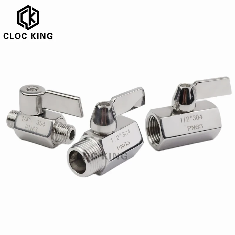 Sus 304 Stainless Steel Mini Ball Valve 1/8” 1/4” 3/8” 1/2” 3/4” Bsp ...
