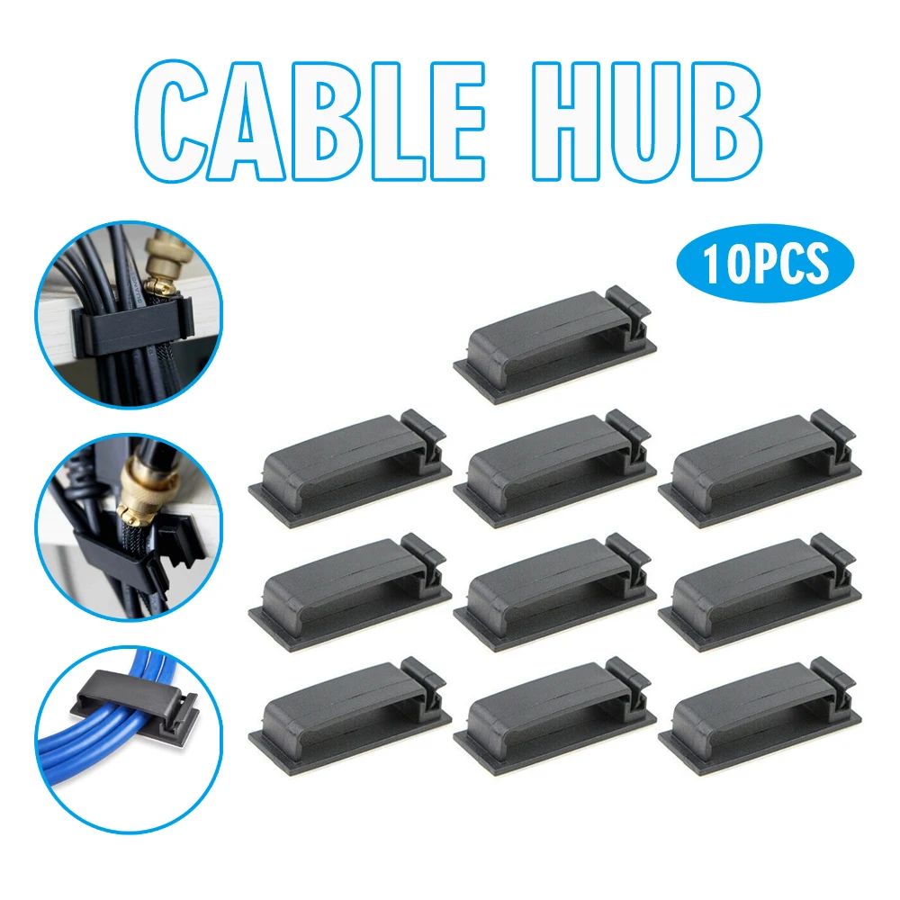 Clips de Cable autoadhesivos para ordenador, abrazadera de gestión ...
