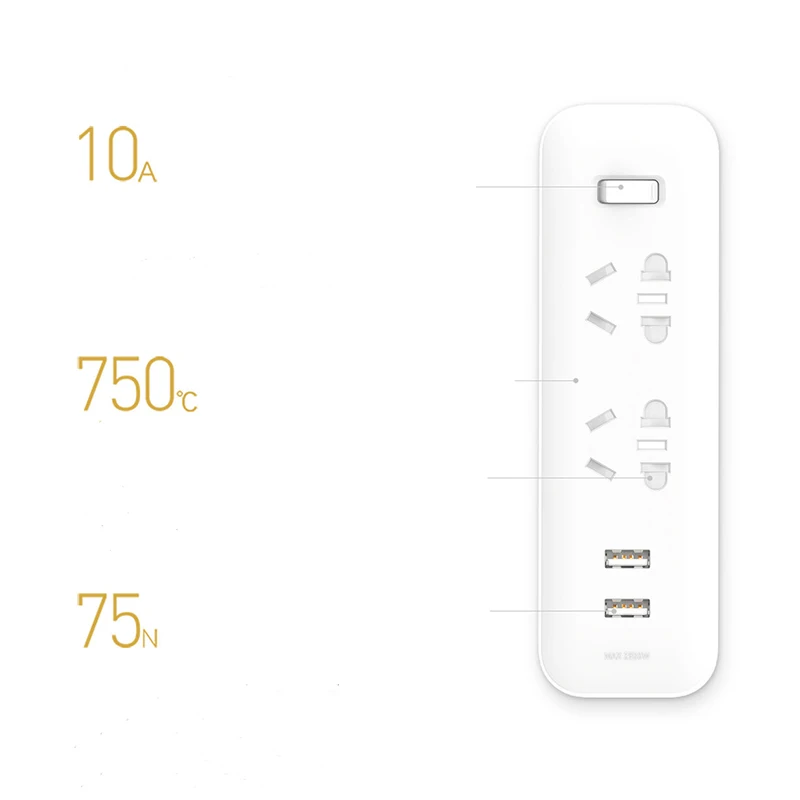 Original Xiaomi Mijia Power Strip Converter Portable Plug Travel ...