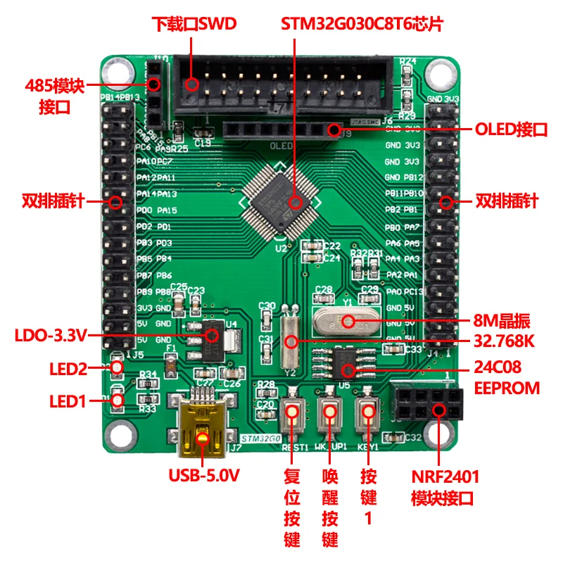 ใหม่STM32G030C8T6 Development Board STM32G0 การเรียนรู้บอร์ดบอร์ดประจำ ...