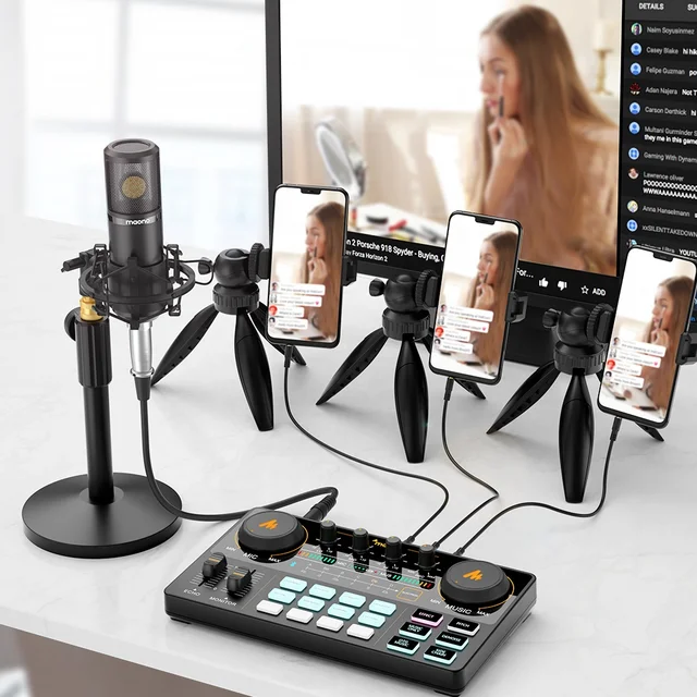 MAONOCASTER AM200S4 USB Sound Card Studio Recording with 25mm XLR ...